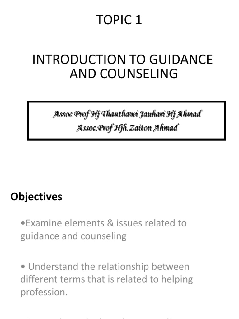 Introduction To Guidance and Counselling | PDF | Counseling Psychology ...