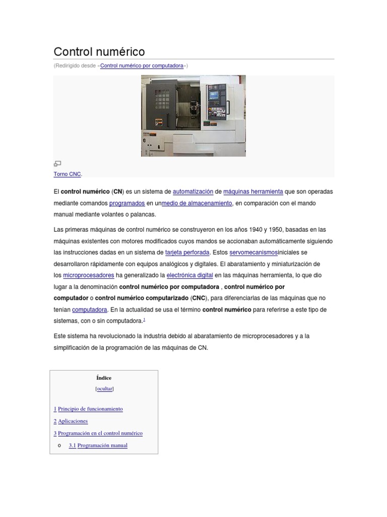 Introducción al Control Numérico CNC | PDF | Control numerico | Science