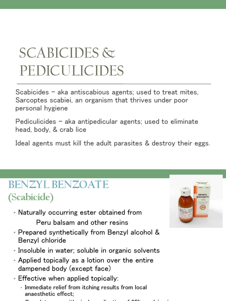 Scabicides | PDF | Chemical Substances | Medical Specialties