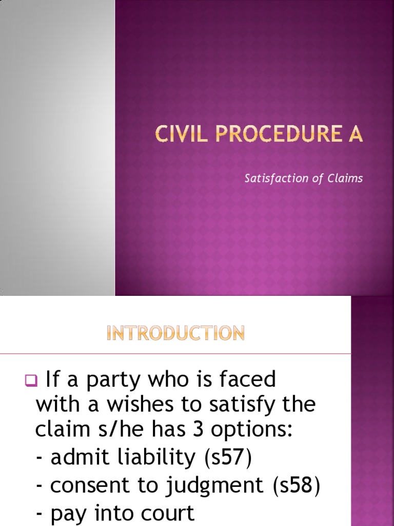 Lecture 12 - Satisfaction of Claims | PDF