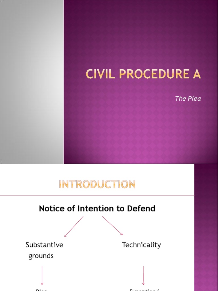 The Fundamentals of Filing a Plea in Civil Litigation: Admissions ...