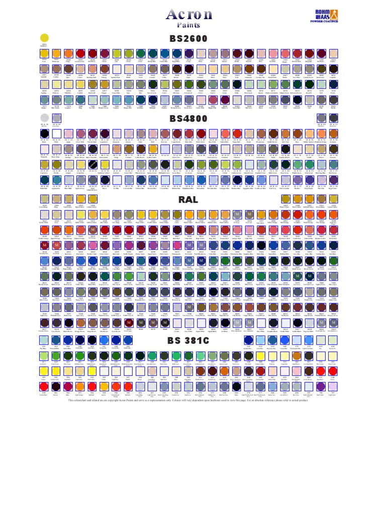 RAL And BS Colour Chart Blue Yellow Prueba Gratuita De 30 D as