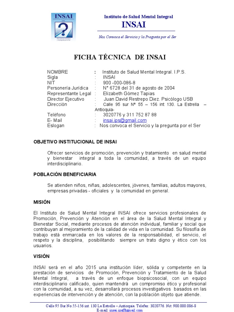 Portafolio Insai | PDF | Salud mental | Psicoanálisis