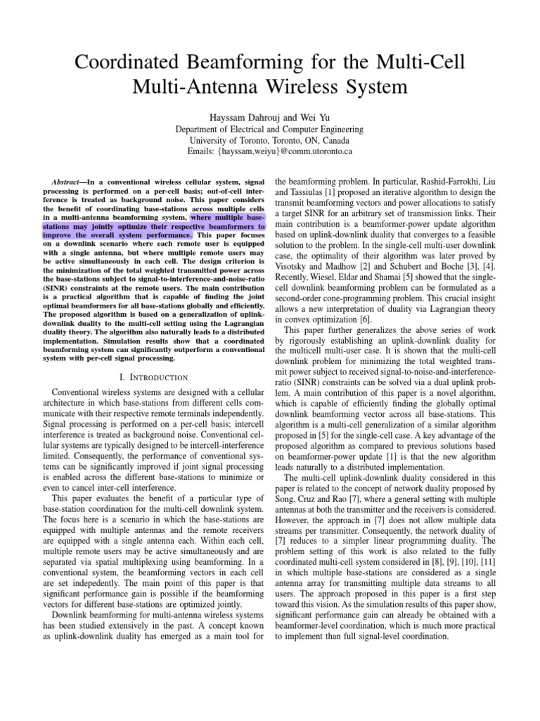 Beamforming Basics | PDF | Mathematical Optimization | Mimo