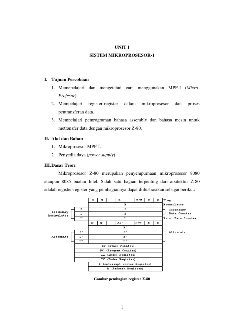 Praktikum Mikroprosesor Z80 | PDF