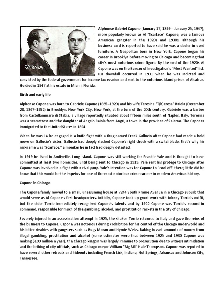 Biografia | PDF | Al Capone | Crime & Violence