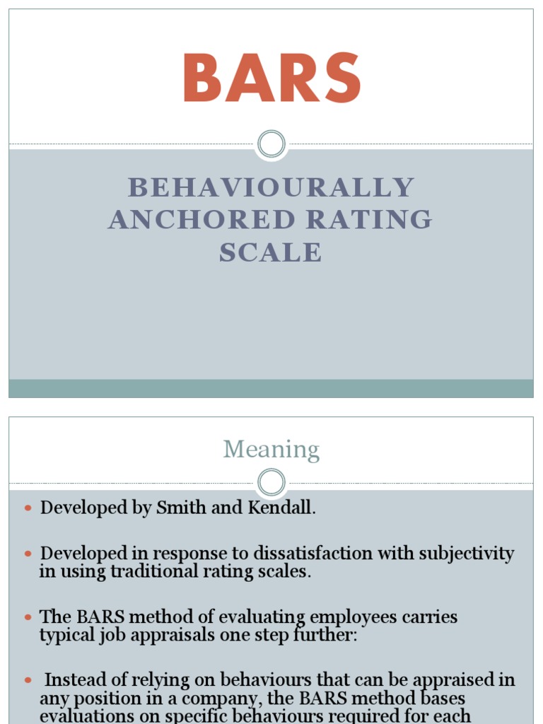 Behaviorally Anchored Rating Scale | PDF | Behavior | Employment