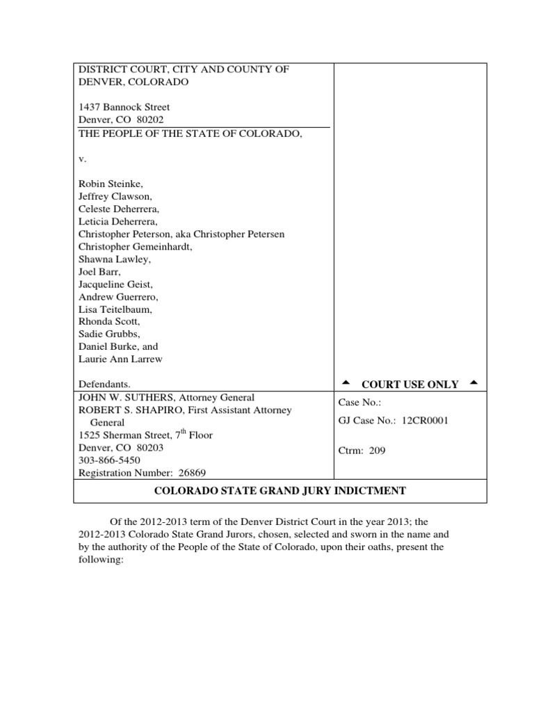Colorado Grand Jury Indictment Summary | PDF | Prescription Drugs ...