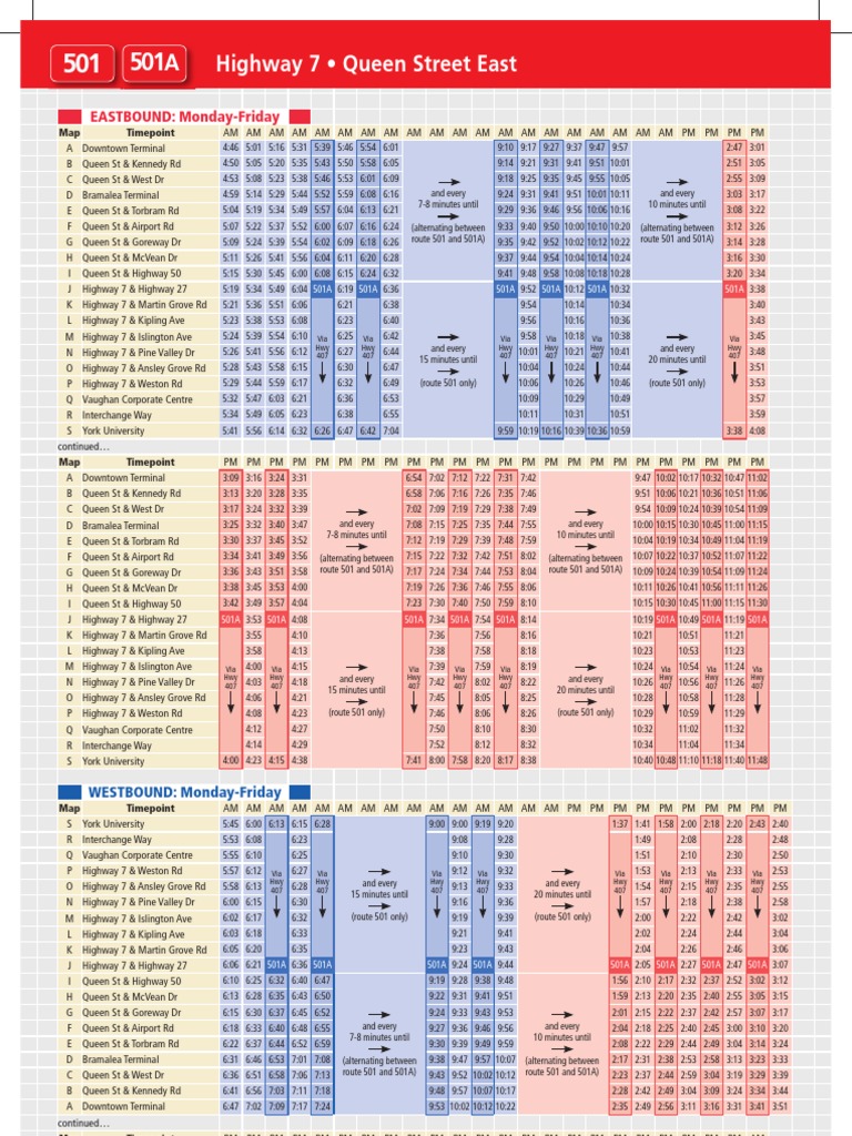 501 Bus Schedule: Eastbound Times | PDF | Sports & Recreation | Social ...