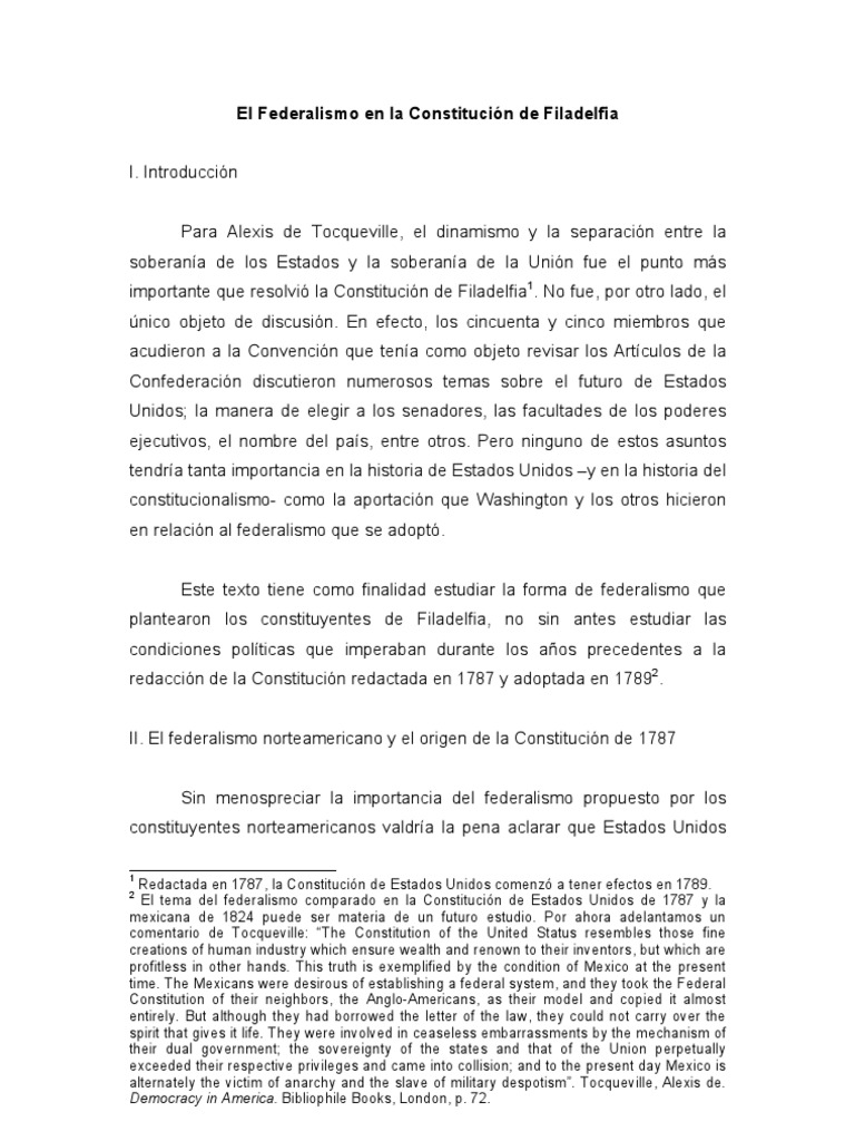 Federalismo en la Constitución de 1787 | PDF | Alexander Hamilton ...