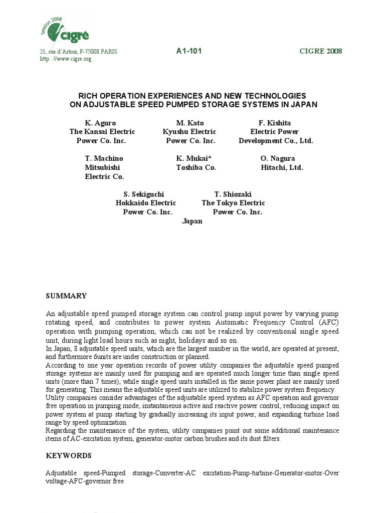 Rich Operation Experiences and New Technologies On Adjustable Speed ...