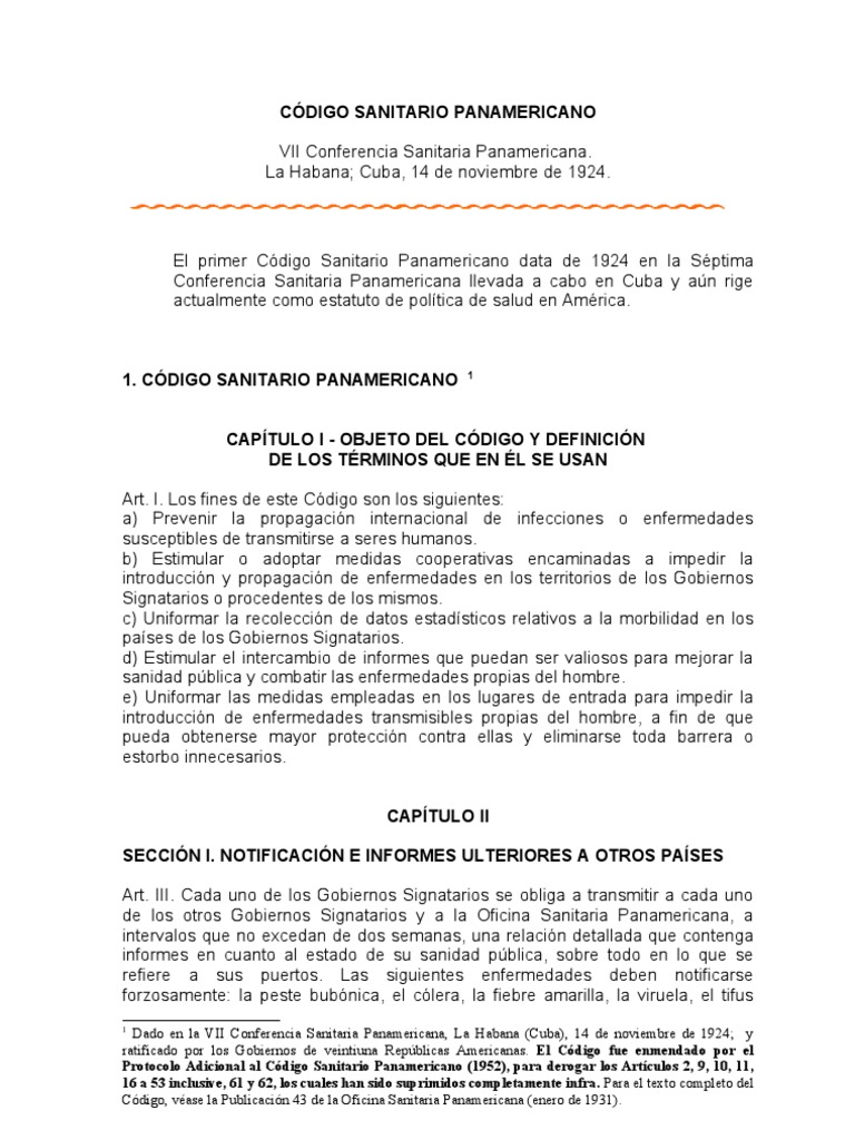 OPS - 1924 - Código Sanitario Panamericano | PDF | Organización ...