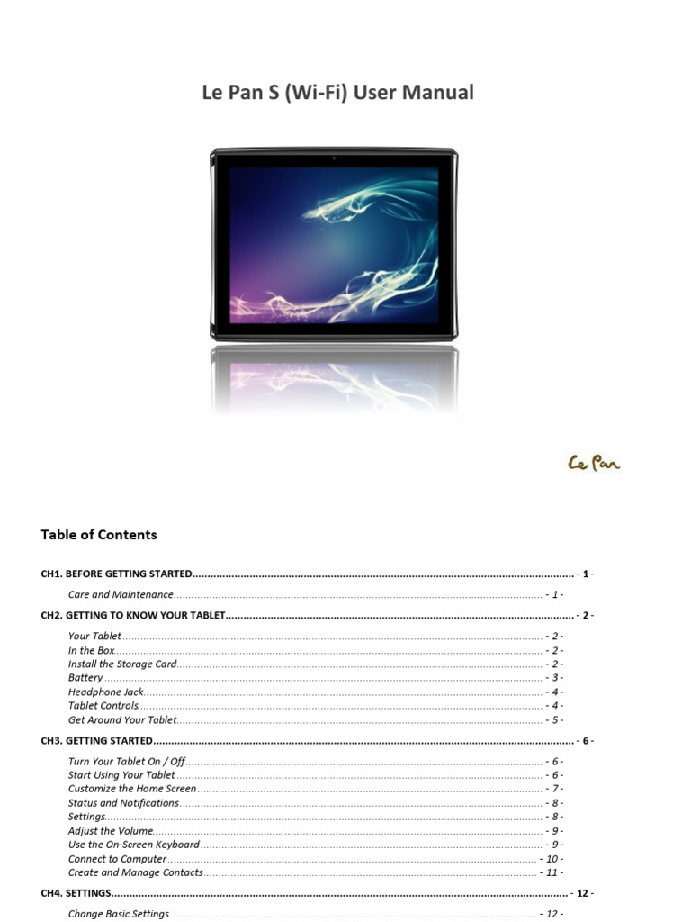 Le Pan S User Manual | PDF | Mobile App | World Wide Web