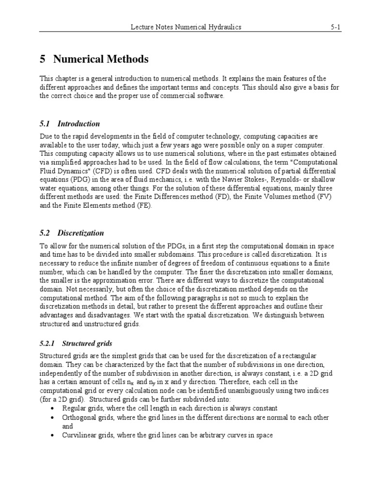 5 Numerical Methods: 5.2.1 Structured Grids | PDF | Numerical Analysis | Finite Element Method