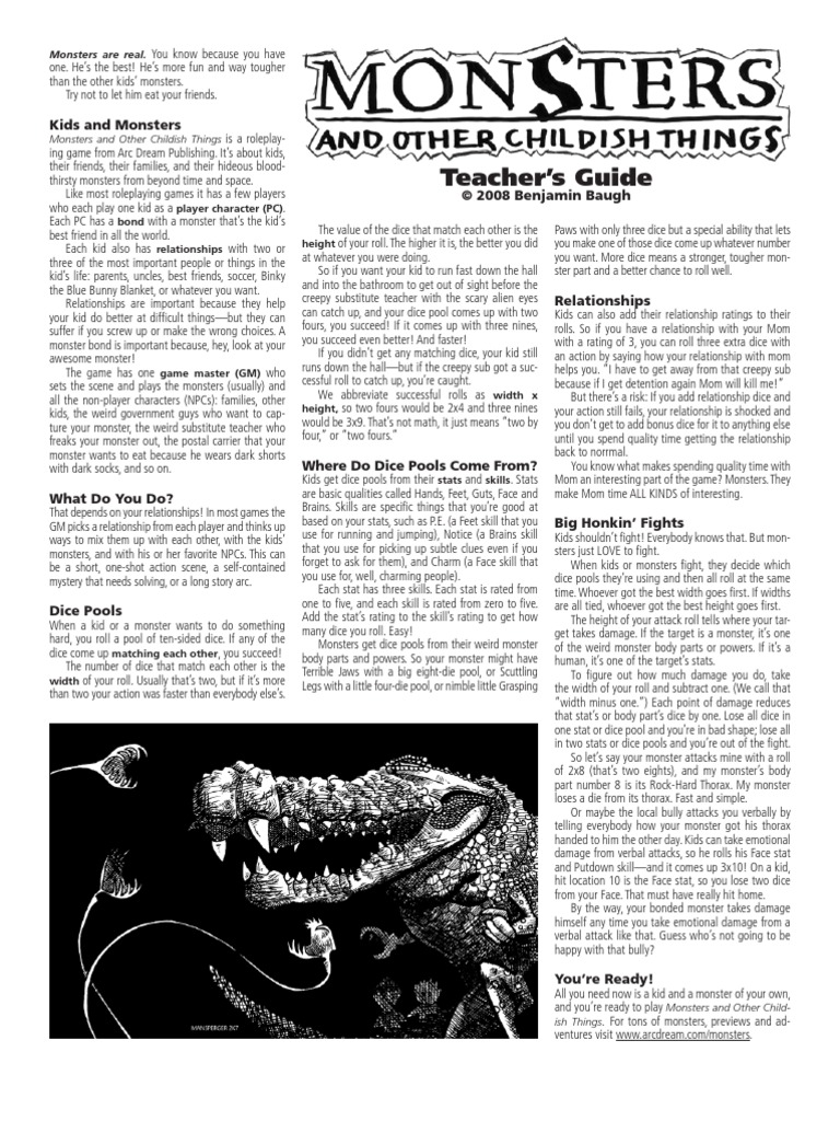 Teacher's Guide: Kids and Monsters | Download Free PDF | Gaming ...
