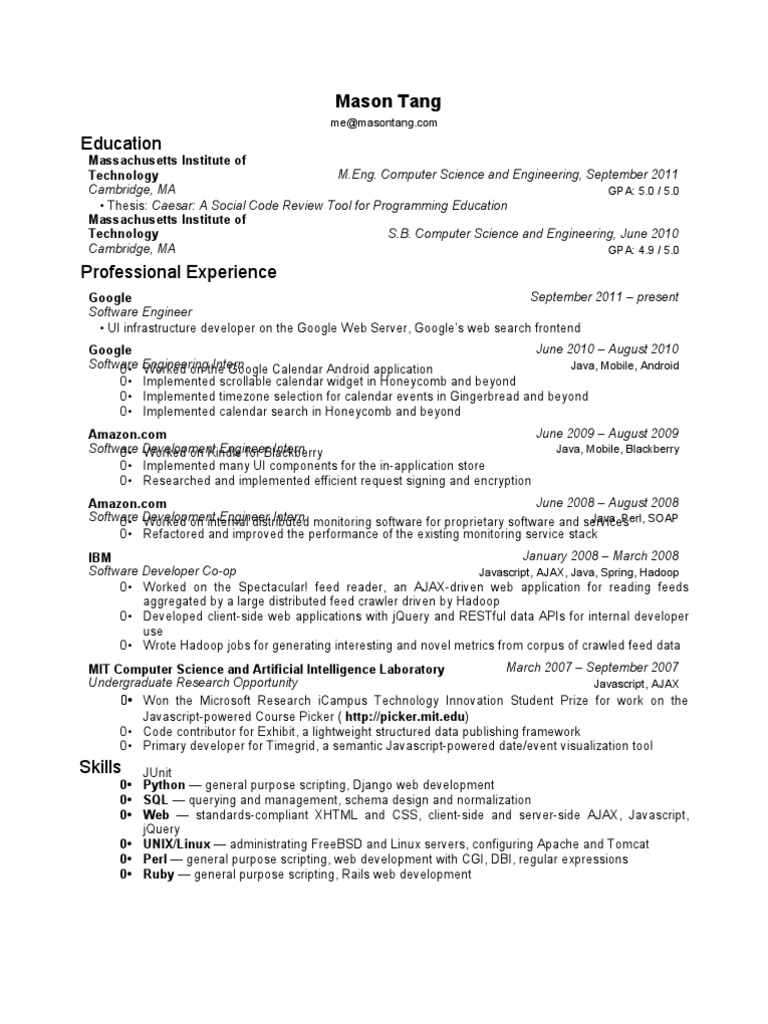 Education: Mason Tang | PDF | Web Application | Web Development