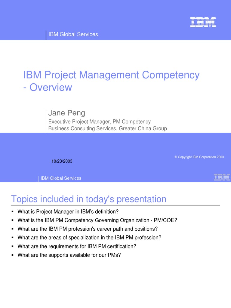 IBM PM Competency | PDF | Project Management | Professional Certification