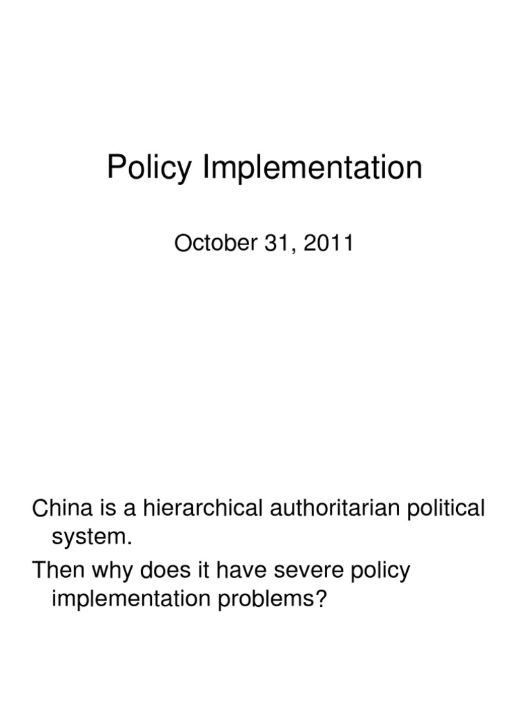 Policy Implementation | PDF | China | World Politics