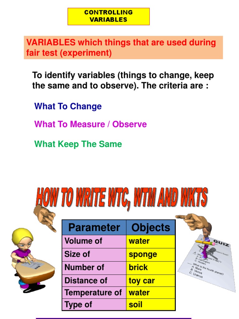 VARIABLES Which Things That Are Used During Fair Test (Experiment ...