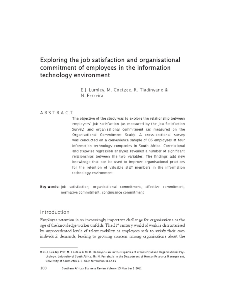 Employee Commitment | Job Satisfaction | Motivation