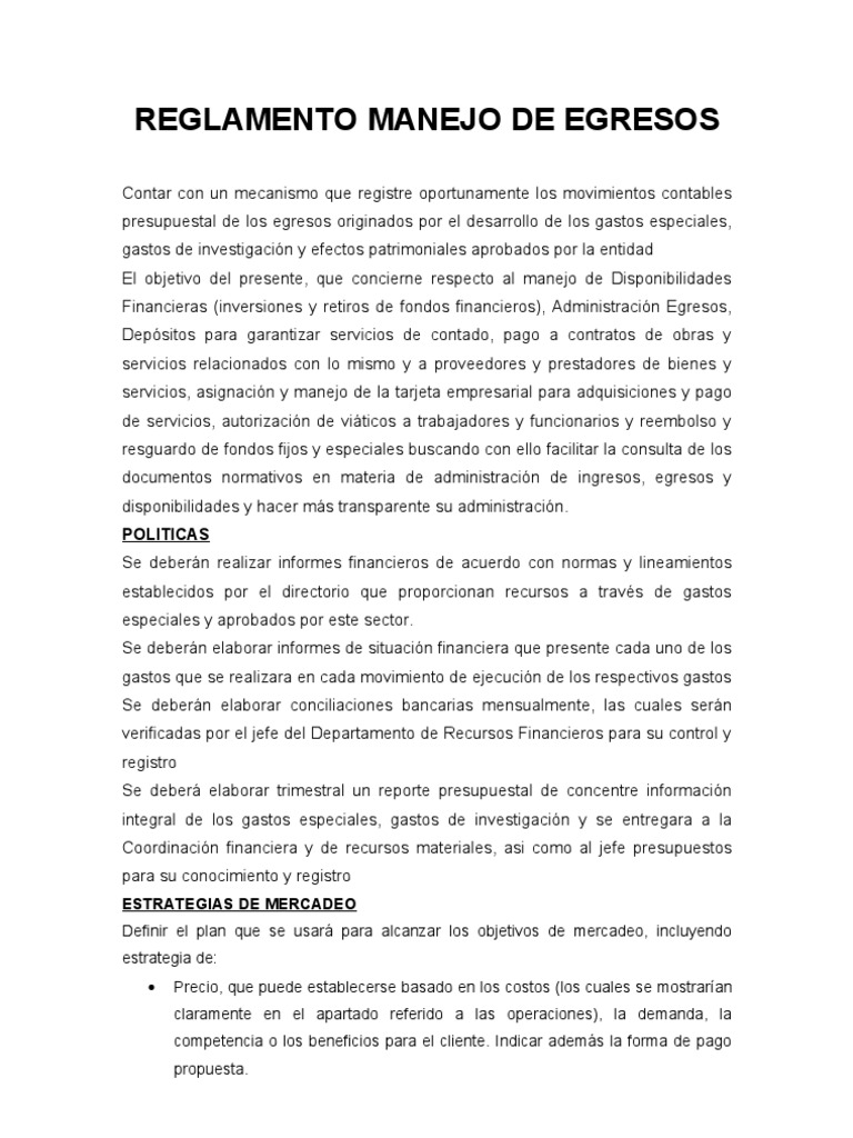 Tipos de Egreso | Descargar gratis PDF | Contabilidad | Presupuesto
