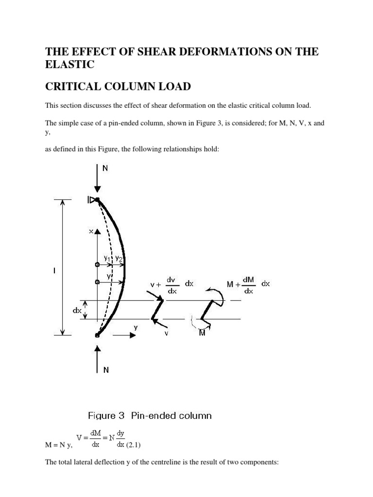 Shear Deformations Impact on Column Load | PDF | Buckling | Bending
