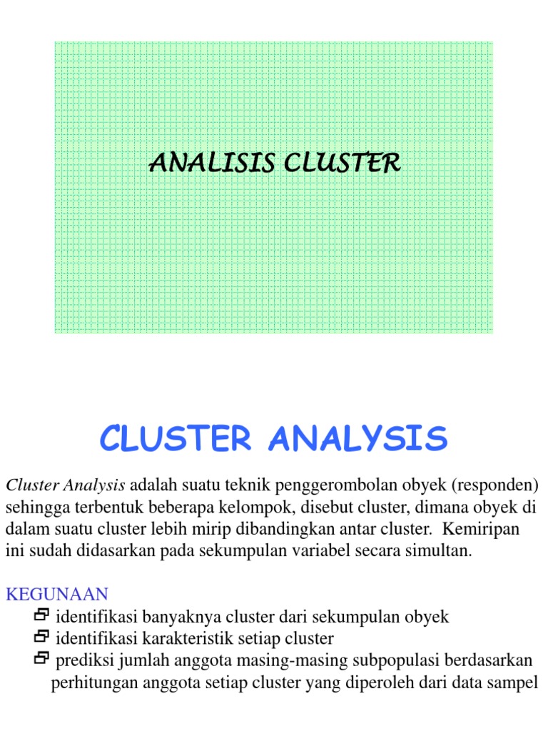 Cluster Analysis | PDF