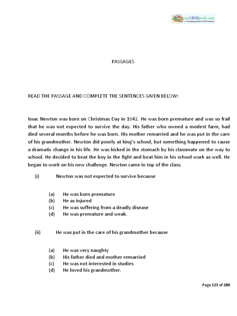 English PSA Sample Paper | PDF