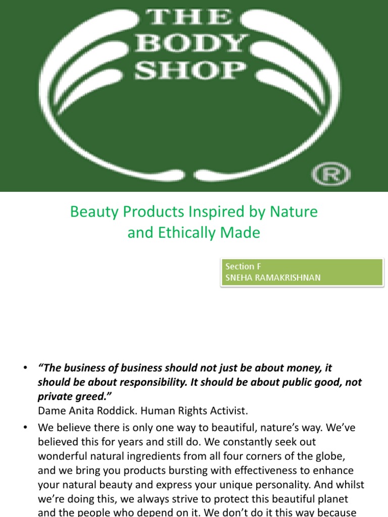 The Body Shop Marketing Plan | PDF | Retail | Brand