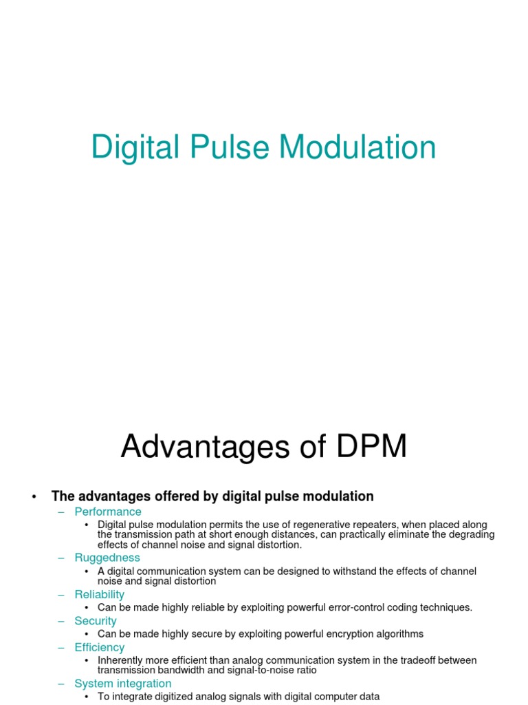 Digital Pulse Modulation | PDF