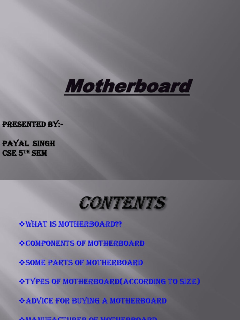 Mother Board | PDF | Bios | Central Processing Unit
