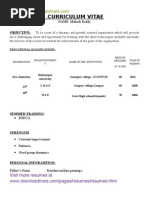 CA Inter Resume Format | PDF | Cognition | Cognitive Science