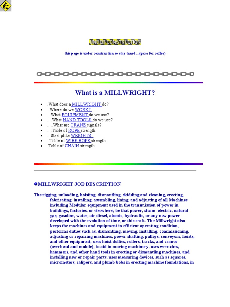 What Is A MILLWRIGHT? | PDF | Machines | Crane (Machine)