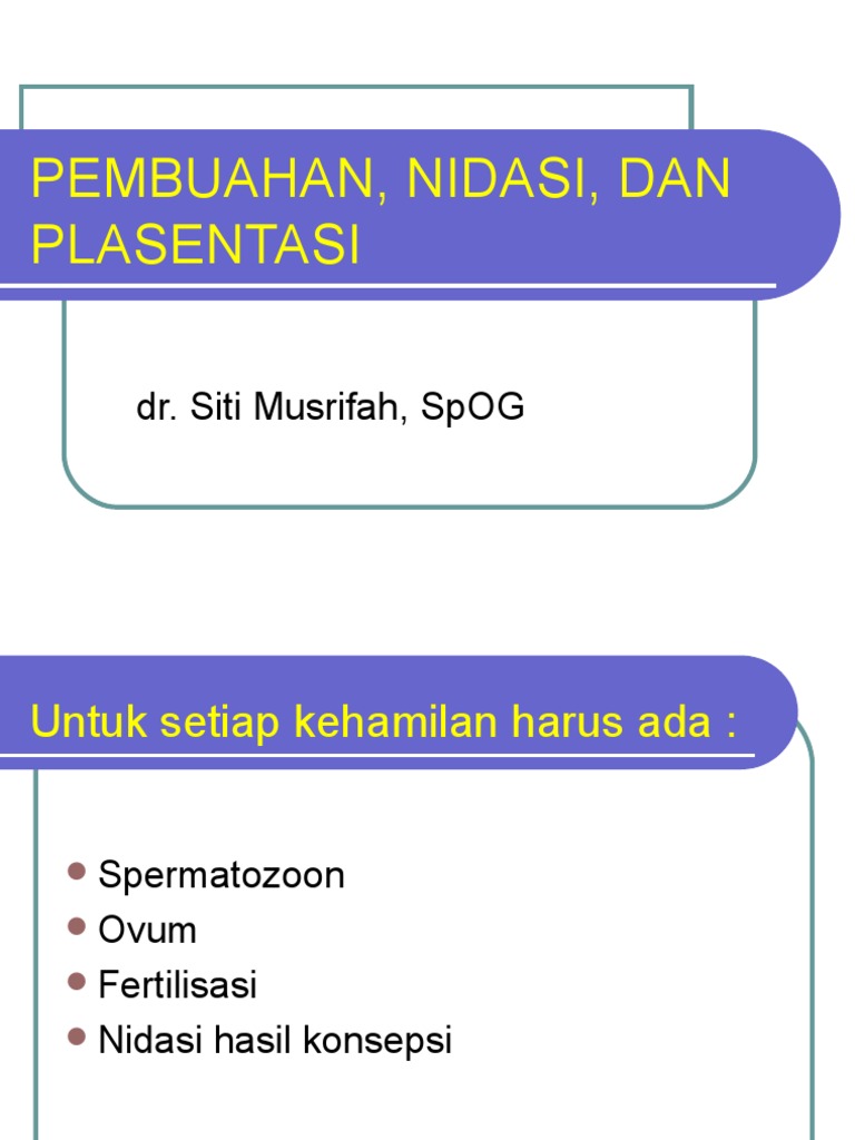 Pembuahan, Nidasi, Dan Plasentasi | PDF