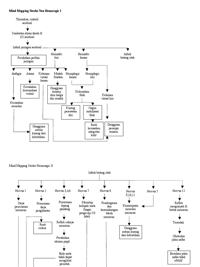 Mind Mapping Stroke Non Hemoragic I | PDF