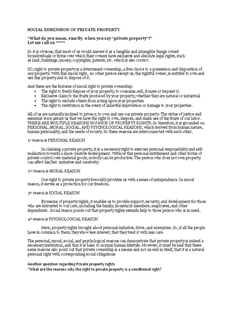 Private Property | PDF | Ownership | Property