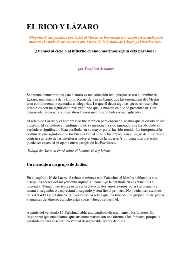 EL RICO Y LAZARO