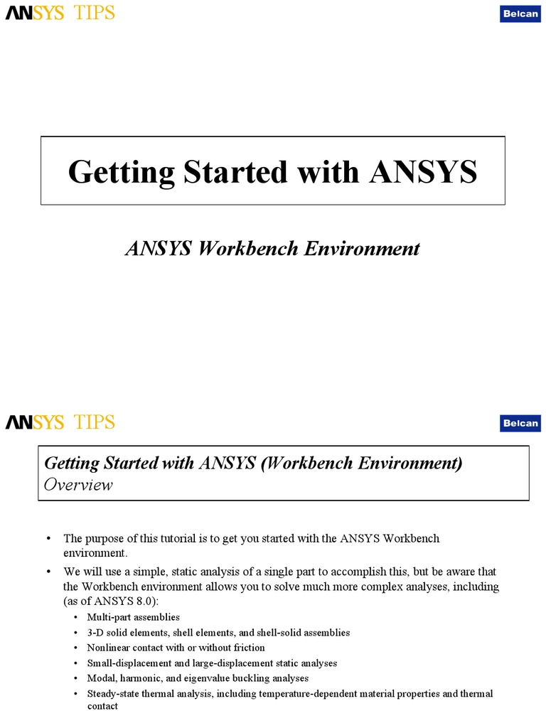 ANSYS - Getting Started Tutorial - Workbench | PDF | Icon (Computing) | Menu (Computing)