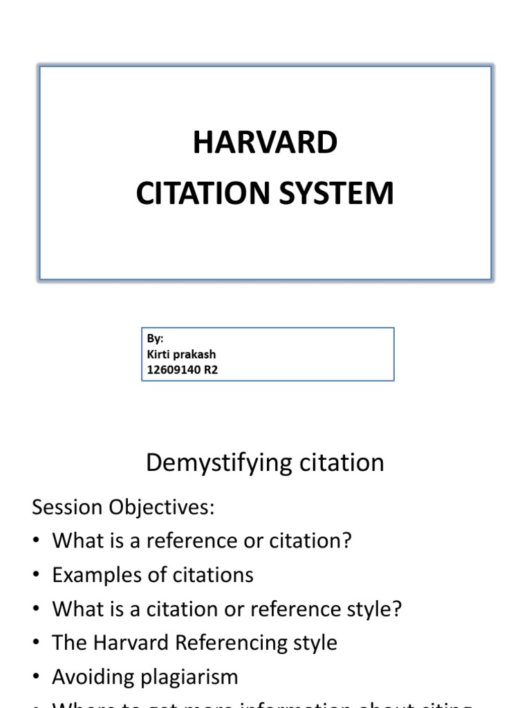 Harvard Citation System | PDF | Citation | Academia