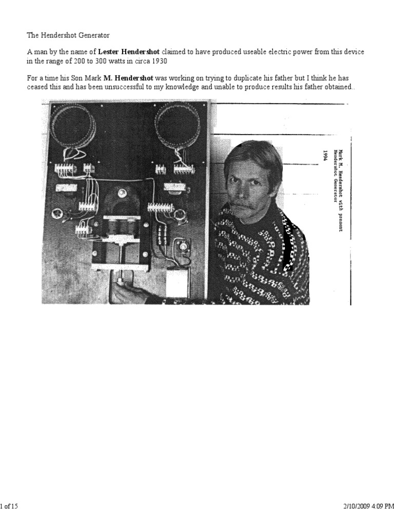 Hendershot Generator Overview and Plans | PDF | Inductor | Transformer