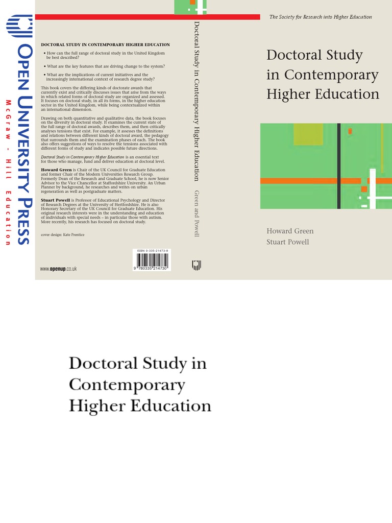 Doctoral Study in Contemporary Higher Education (Society For Research ...