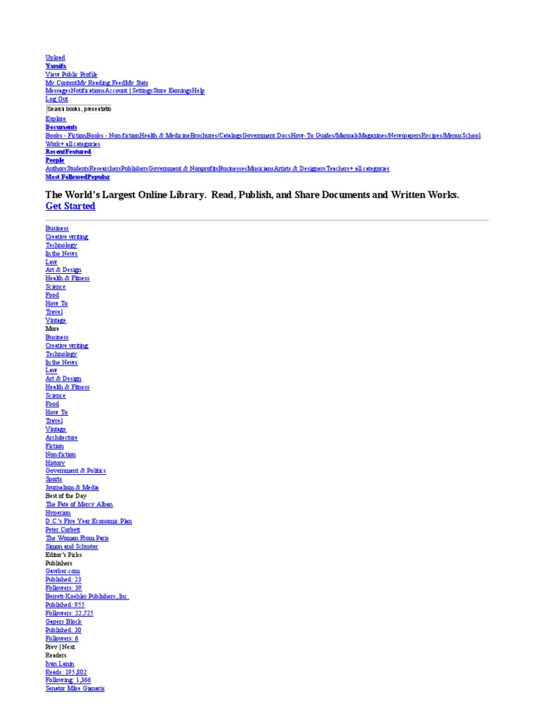 The World's Largest Online Library. Read, Publish, and Share Documents ...