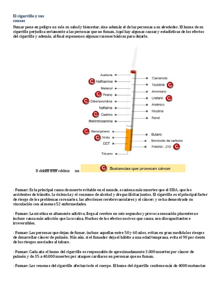 Efectos Del Cigarro | PDF | Fumar tabaco | Adicción