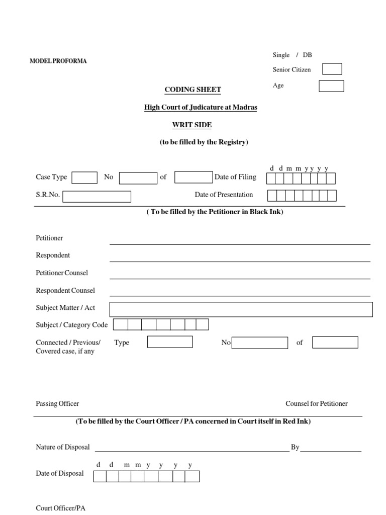 Coding Sheet | PDF | Lawsuit | Justice