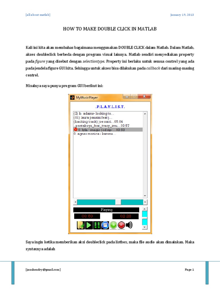 How To Make Double Click in Matlab | PDF