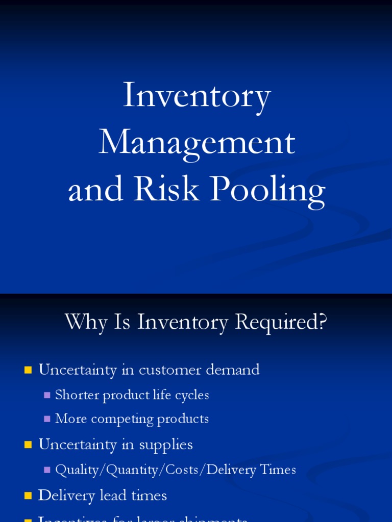 Inventory Management and Risk Pooling | PDF | Inventory | Profit ...