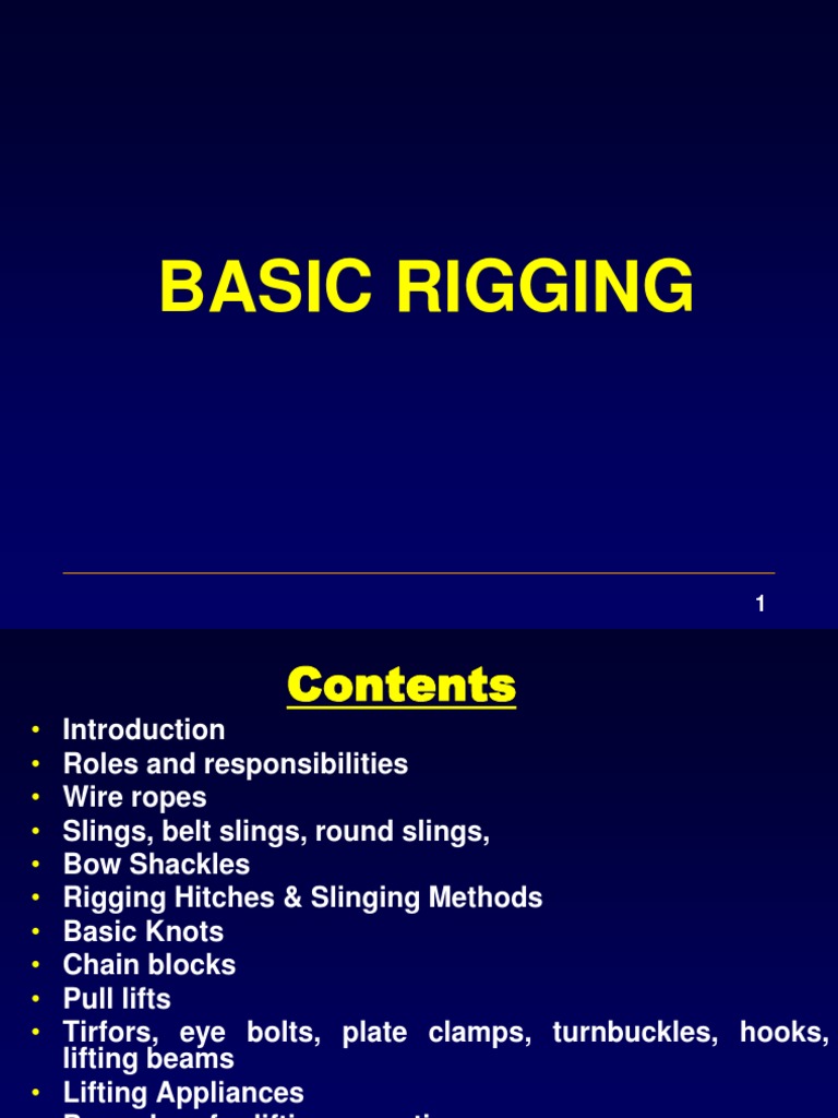 Basic Rigging | PDF | Crane (Machine) | Rope