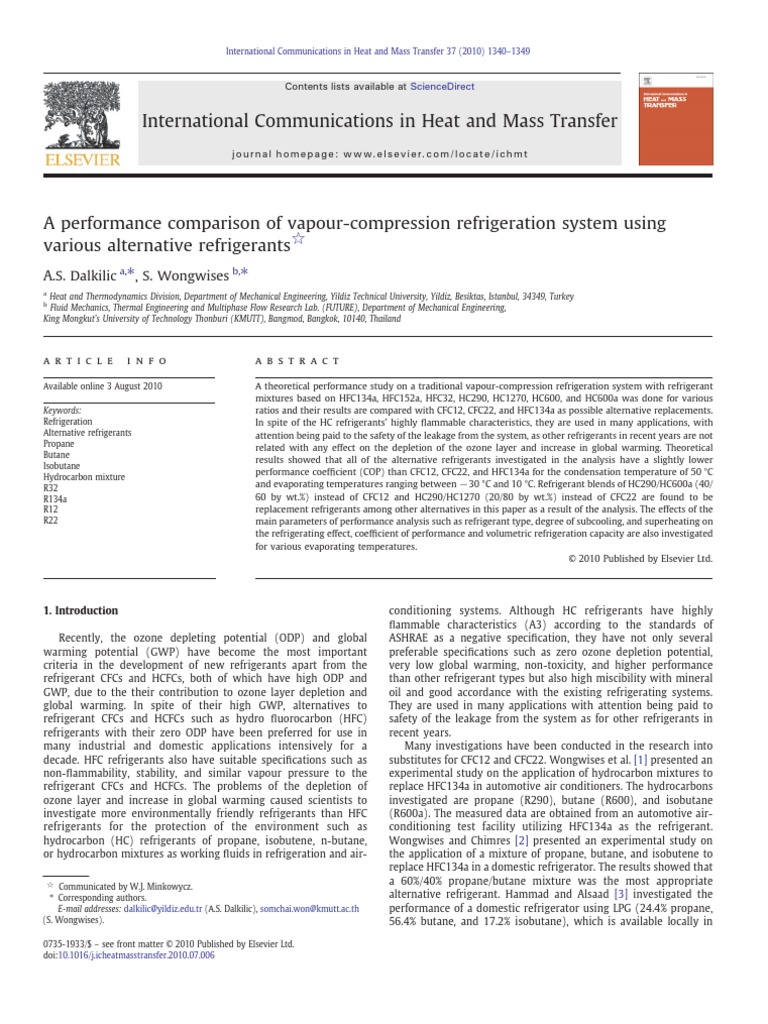 VCR Paper Important | PDF | Refrigeration | Chlorofluorocarbon