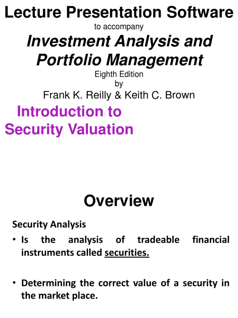 Week 1 - Introduction To Security Valuation | Download Free PDF ...