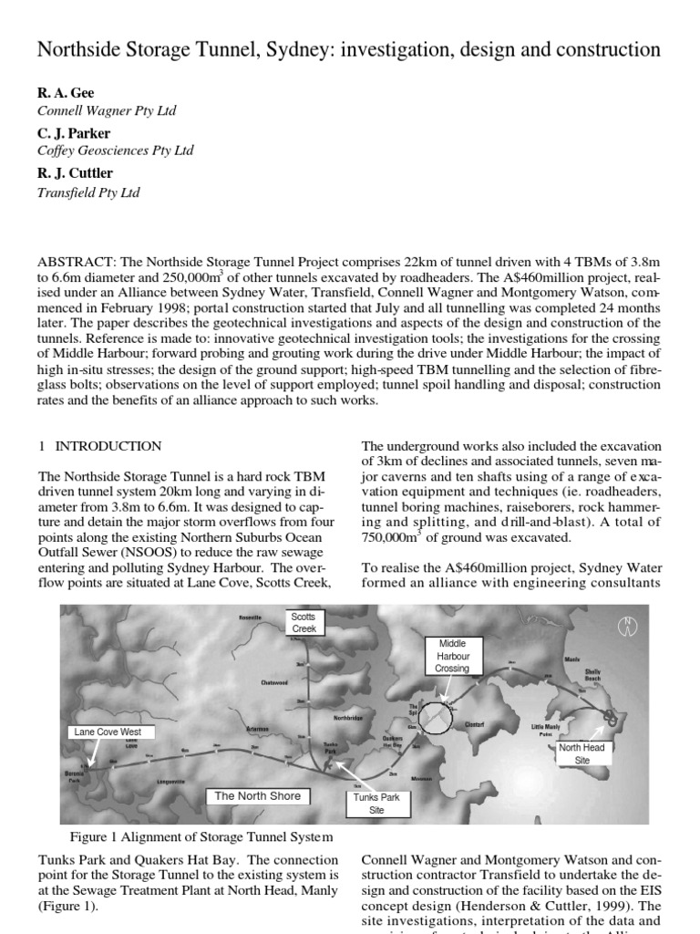 Northside Storage Tunnel, Sydney: Investigation, Design and ...